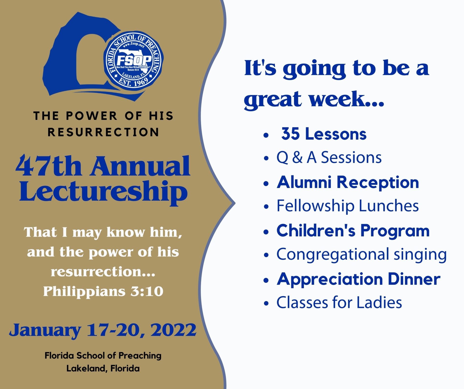 Lectureship 2022 Preview List | FSOP – Florida School of Preaching